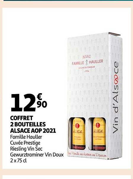 Promo Coffret 2 Bouteilles Alsace Aop 2021 Famille Houller Cuvée ...