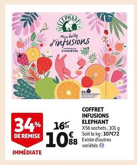 Promo Coffret Infusions éléphant chez Auchan - iCatalogue.fr