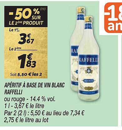 Promo Apéritif à Base De Vin Blanc Raffelli Ou Rouge chez Netto ...