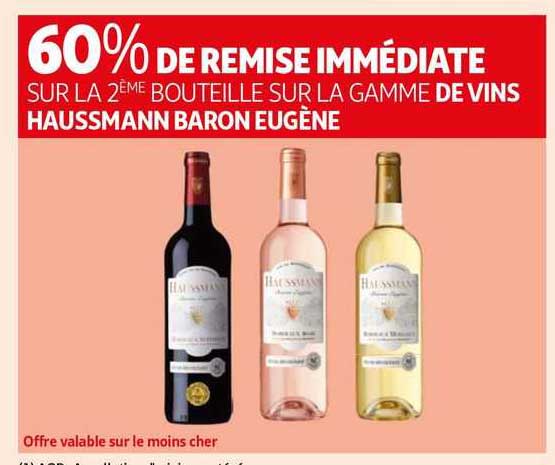 Promo La Gamme De Vins Haussmann Baron Eugène chez Auchan - iCatalogue.fr