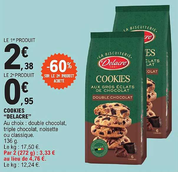 Promo Cookies "delacre" chez E.Leclerc - iCatalogue.fr