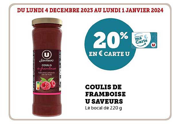 Promo Coulis De Framboise U Saveurs chez U Express - iCatalogue.fr