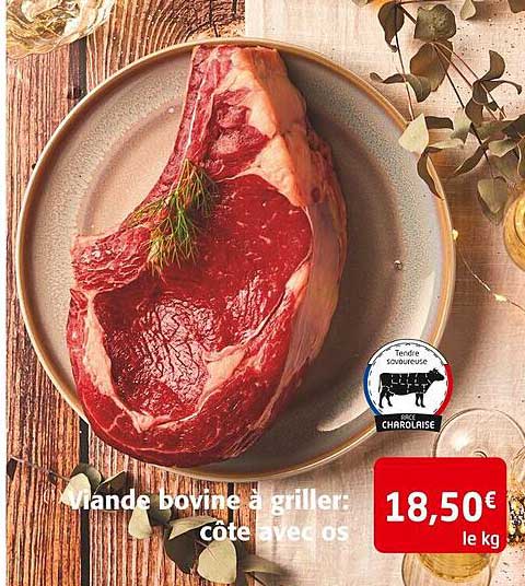 Promo Viande Bovine à Griller: Côte Avec Os chez Colruyt - iCatalogue.fr