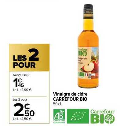 Promo Vinaigre De Cidre Carrefour Bio chez Carrefour Market - iCatalogue.fr