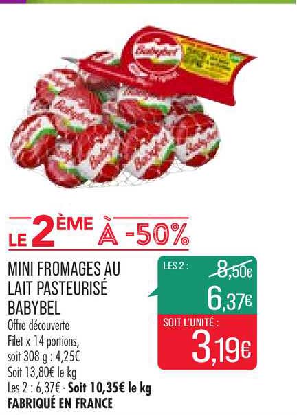 Promo Mini Fromage Au Lait Pasteurisé Babybel chez Match - iCatalogue.fr