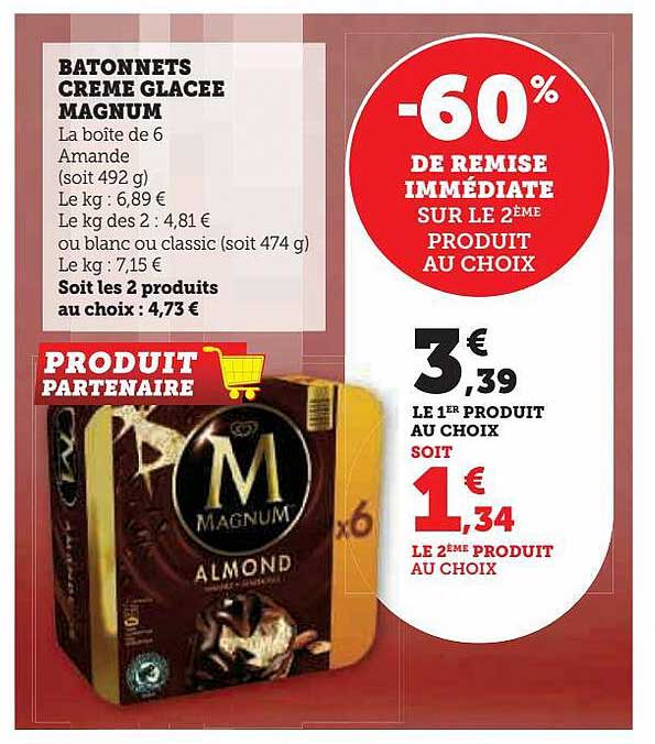 Promo Batonnets Crème Glacée Magnum chez Hyper U - iCatalogue.fr