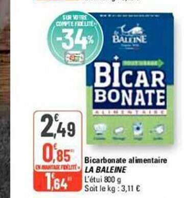 Promo Bicarbonate Alimentaire La Baleine chez G20 - iCatalogue.fr