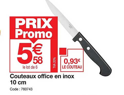 Promo Couteaux Office En Inox 10 Cm chez Promocash - iCatalogue.fr