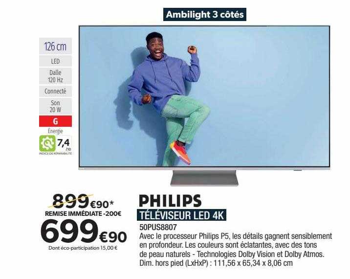 Promo Philips Téléviseur Led 4k chez Proxi confort - iCatalogue.fr