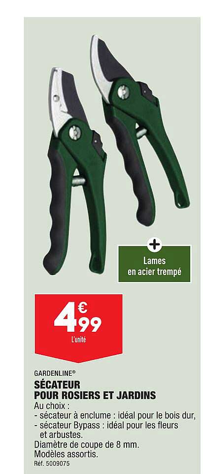 Promo Sécateur Pour Rosiers Et Jardins Gardenline chez Aldi - iCatalogue.fr