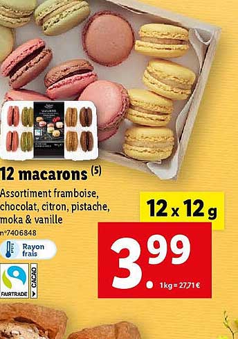Promo 12 Macarons chez Lidl - iCatalogue.fr