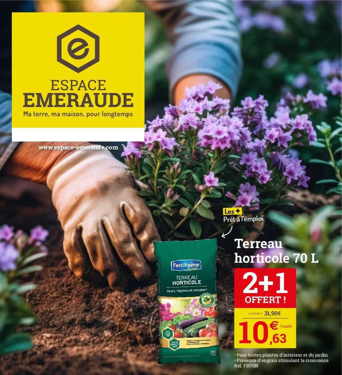 Promo Terreau Horticole 70 L chez ESPACE EMERAUDE - iCatalogue.fr