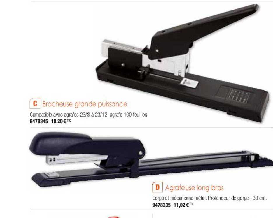 Promo Brocheuse Grande Puissance Agrafeuse Long Bras chez Plein ciel ...