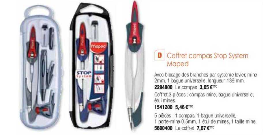 Promo Coffret Compas Stop System Maped chez Plein ciel - iCatalogue.fr