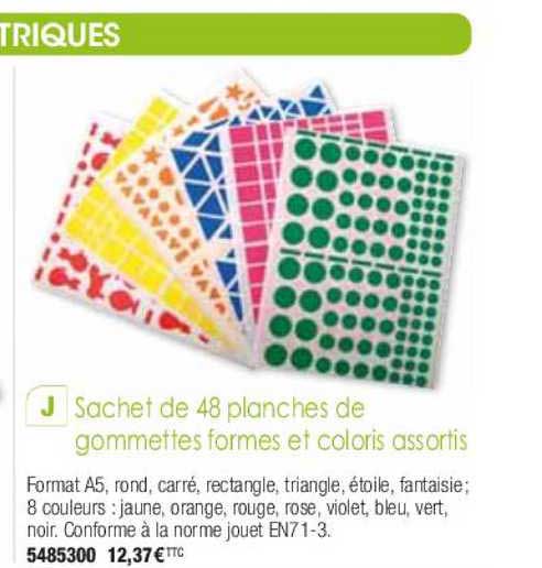 Offre Sachet De 20 Planches De Gommettes Holographique chez Plein Ciel