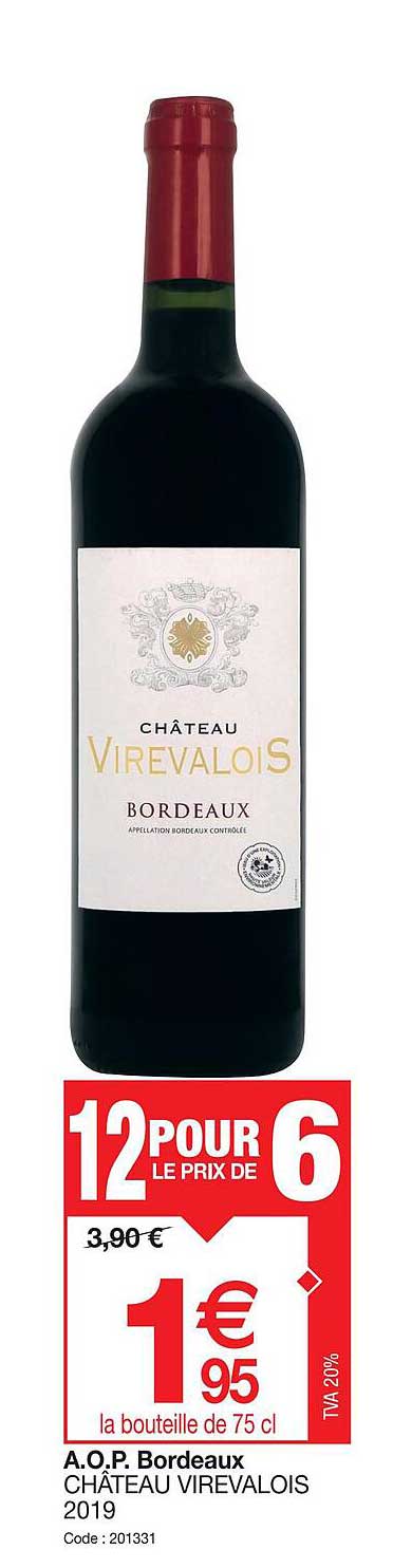 Promo A.o.p. Bordeaux Château Virevalois 2019 chez Promocash - iCatalogue.fr