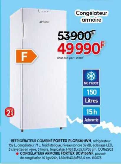 Promo Réfrigérateur Combiné Fortex, Congélateur Armoire Fortex chez BUT ...