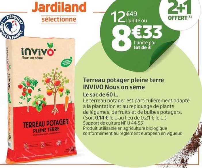 Promo Terreau Potager Pleine Terre Invivo Nous On Sème chez Jardiland ...