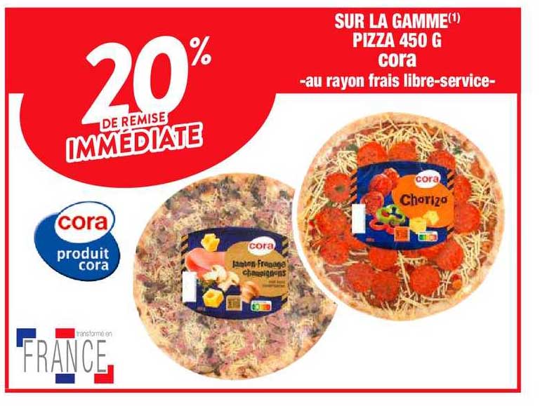 Promo La Gamme Pizza 450 G Cora chez Cora - iCatalogue.fr