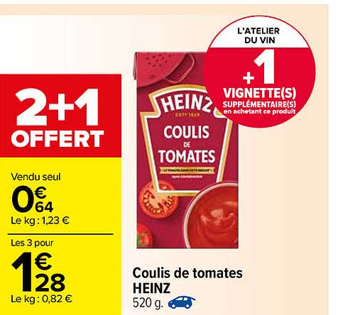 Promo Coulis De Tomates Heinz chez Carrefour - iCatalogue.fr