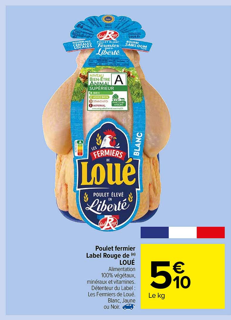 Promo Poulet Fermier Label Rouge De Loué chez Carrefour Market ...