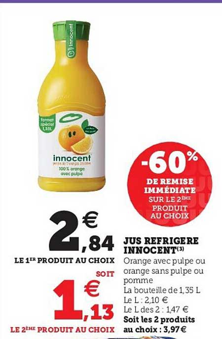 Offre Jus Réfrigéré Innocent chez Super U