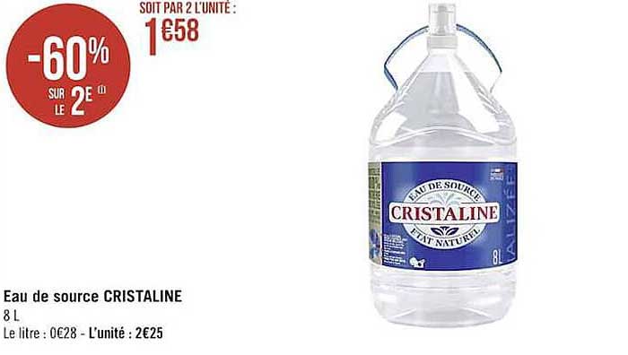 Promo Eau De Source Cristaline chez Casino Supermarchés - iCatalogue.fr