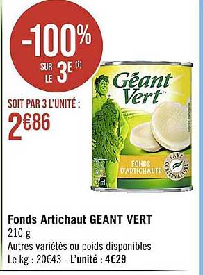 Promo Fonds Artichaut Géant Vert chez Casino Supermarchés - iCatalogue.fr