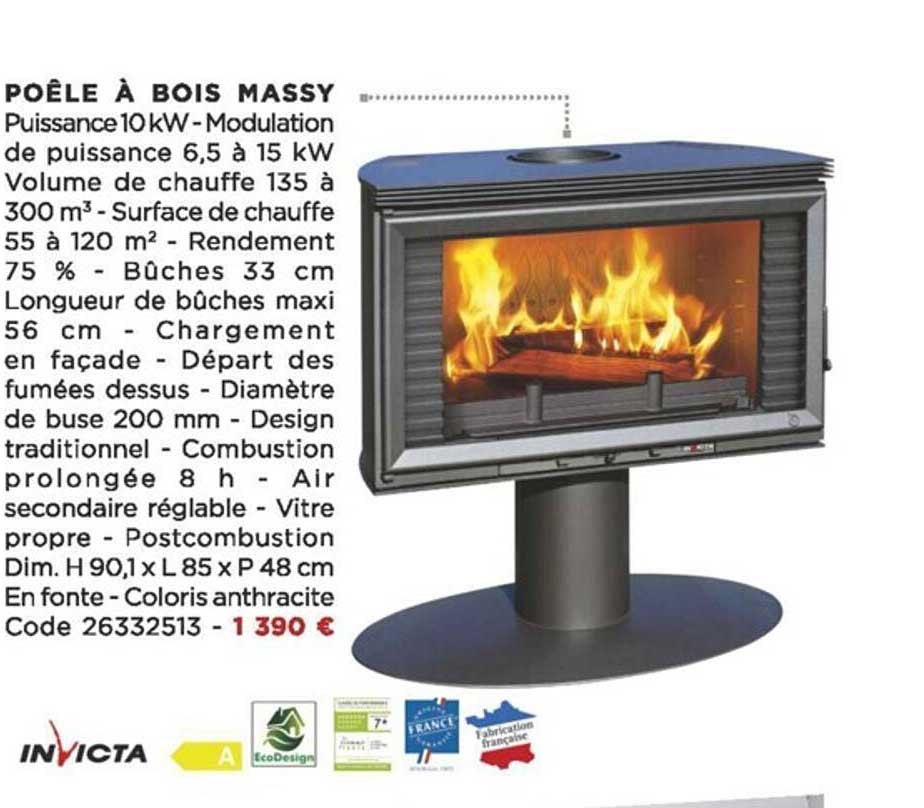 Offre Poêle à Bois Samara Invicta chez Bricomarche