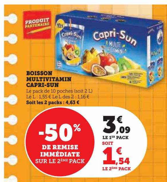 Promo Boisson Multivitamin Capri-sun chez Hyper U - iCatalogue.fr