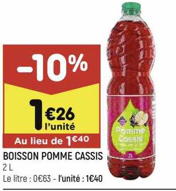 Promo Boisson Pomme Cassis chez Leader Price - iCatalogue.fr