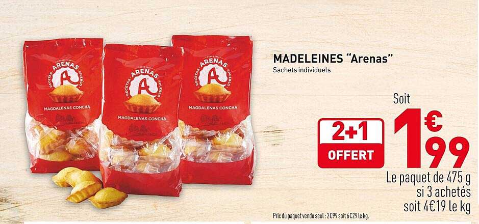 Promo Madeleines "arenas" chez Grand Frais - iCatalogue.fr