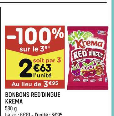 Promo Bonbons Red'dingue Krema chez Leader Price - iCatalogue.fr