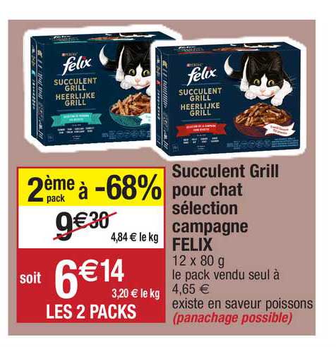 Promo Succulent Grill Pour Chat Sélection Campagne Felix chez Migros ...