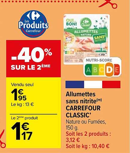 Promo Allumettes Sans Nitrite Carrefour Classic' chez Carrefour Market ...