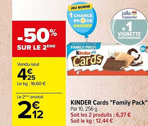 Promo Kinder Cards "family Pack" chez Carrefour - iCatalogue.fr