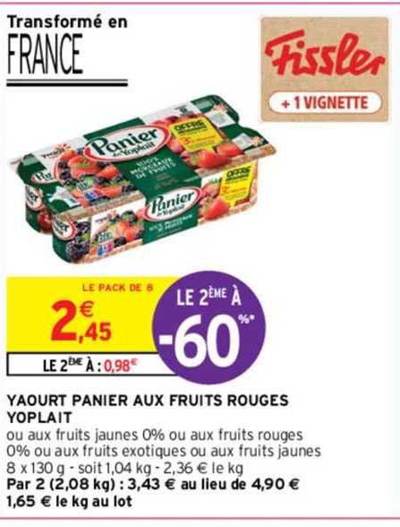 Promo Yaourt Panier Aux Fruits Rouges Yoplait chez Intermarché Contact ...
