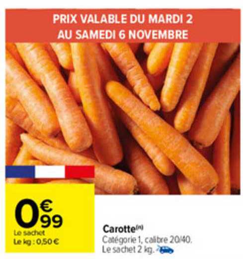 Promo Carotte chez Carrefour - iCatalogue.fr