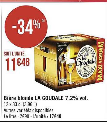 Promo Bière Blonde La Goudale 7,2% Vol. chez Casino Supermarchés - iCatalogue.fr