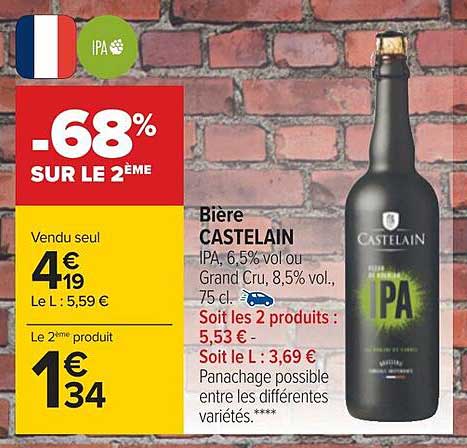 Promo Bière Castelain chez Carrefour - iCatalogue.fr