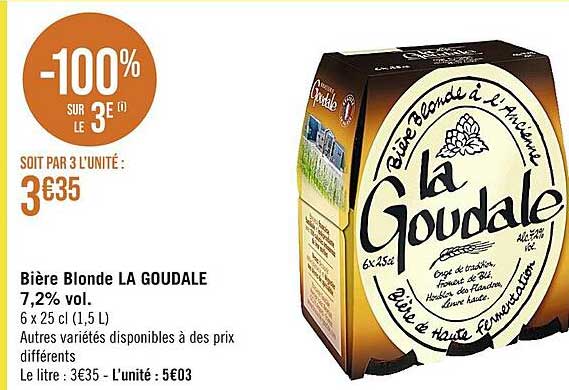 Promo Bière Blonde La Goudale 7,2% Vol. chez Casino Supermarchés - iCatalogue.fr