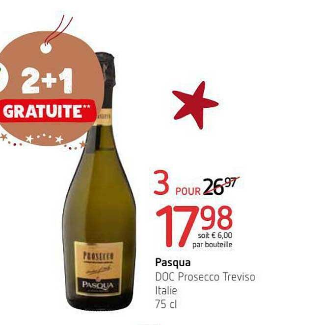 Offre Doc Prosecco Treviso Italie Pasqua chez Spar