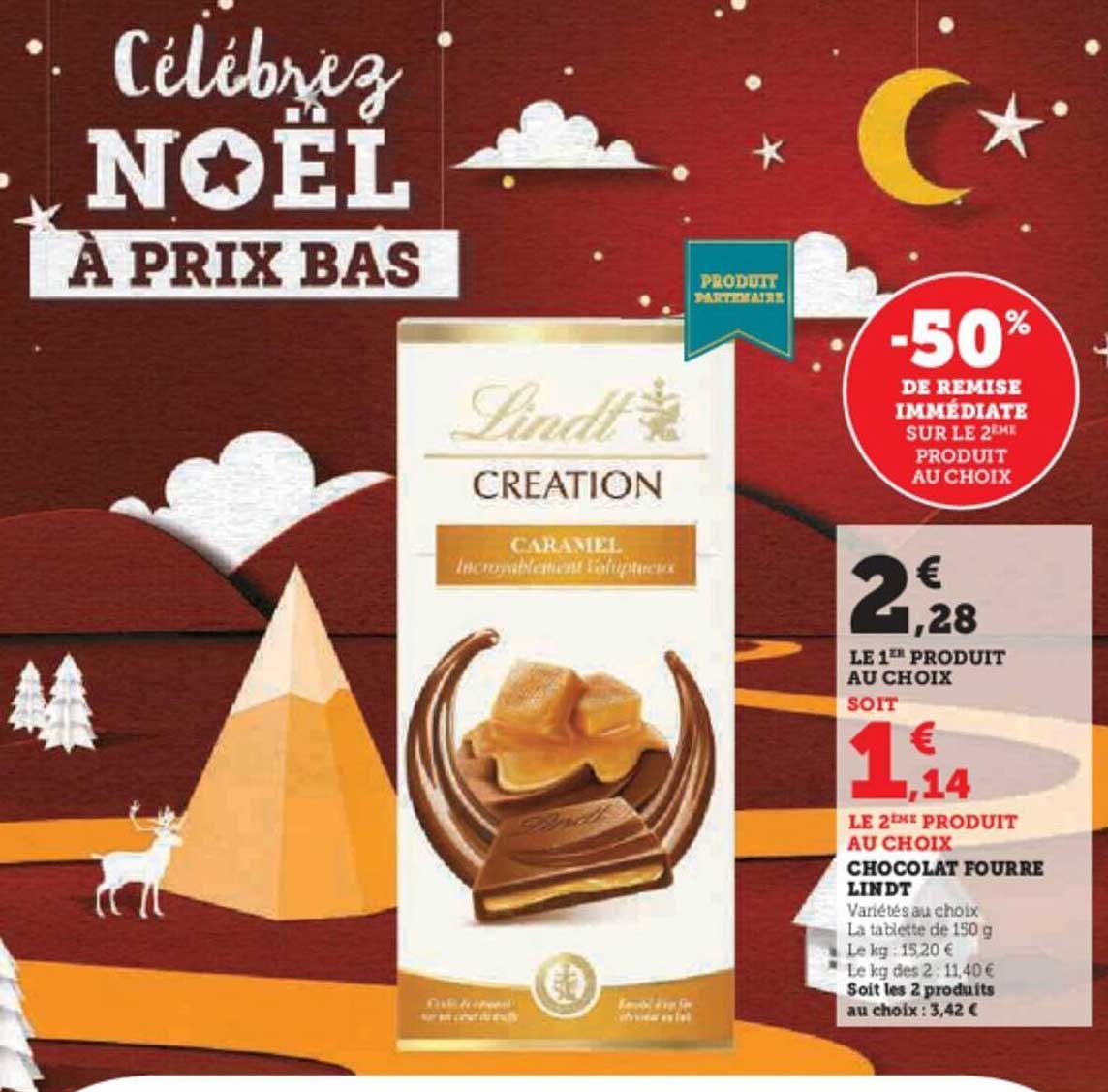 Promo Chocolat Fourré Lindt chez Hyper U - iCatalogue.fr