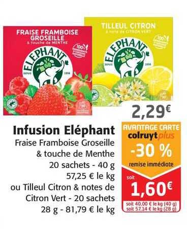 Promo Infusion Eléphant chez Colruyt - iCatalogue.fr