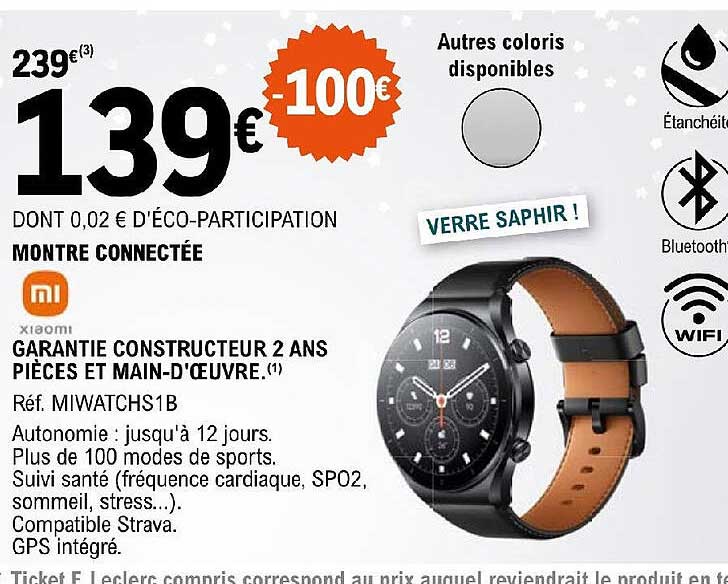 Promo Montre Connectée Xiaomi chez E.Leclerc - iCatalogue.fr