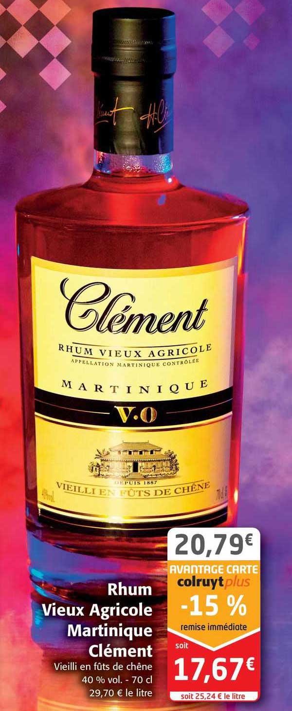 Promo Rhum Vieux Agricole Martinique Clément chez Colruyt - iCatalogue.fr