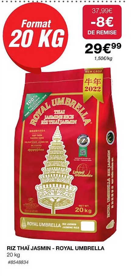 Promo Riz Thaï Jasmin - Royal Umbrella chez Costco - iCatalogue.fr
