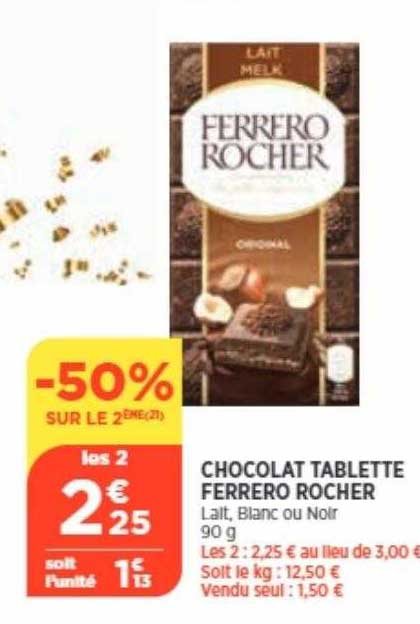 Promo Chocolat Tablette Ferrero Rocher chez Bi1 - iCatalogue.fr