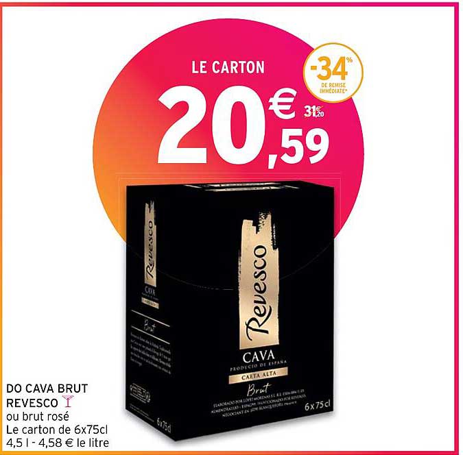 Promo Do Cava Brut Revesco Ou Brut Rosé chez Intermarché - iCatalogue.fr