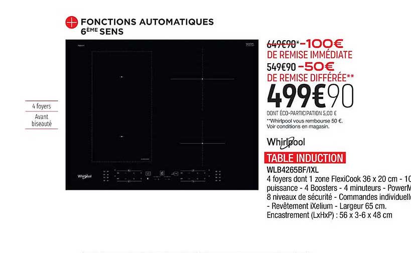 Promo Table Induction Whirlpool chez Extra - iCatalogue.fr